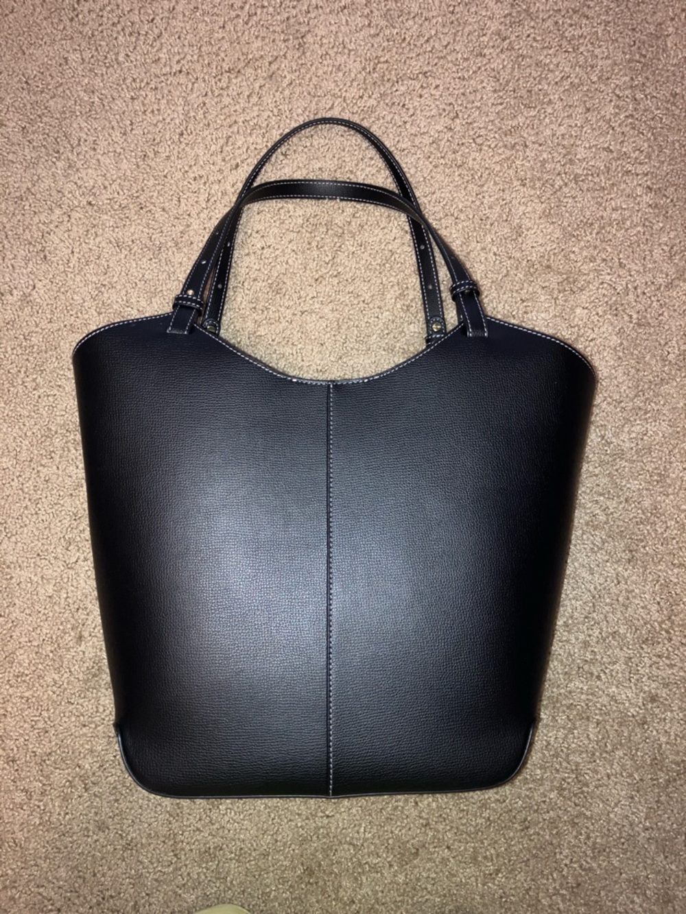 Quince | Bags | Quince Black Italian Leather Trapeze Tote | Poshmark